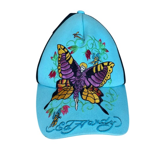 Ed Hardy | Accessories | Vintage Y2k Ed Hardy Baseball Cap Hat Blue ...